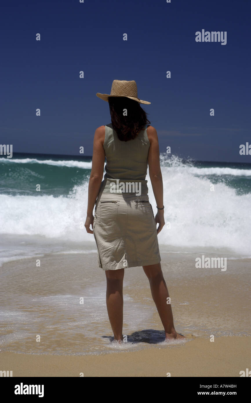 single woman at the beach, Australia Stock Photo - Alamy