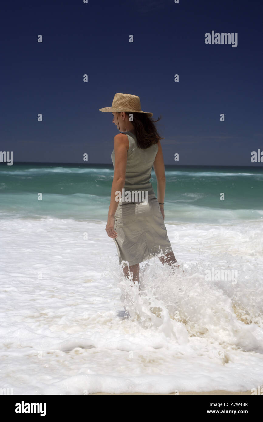 single woman at the beach, Australia Stock Photo - Alamy