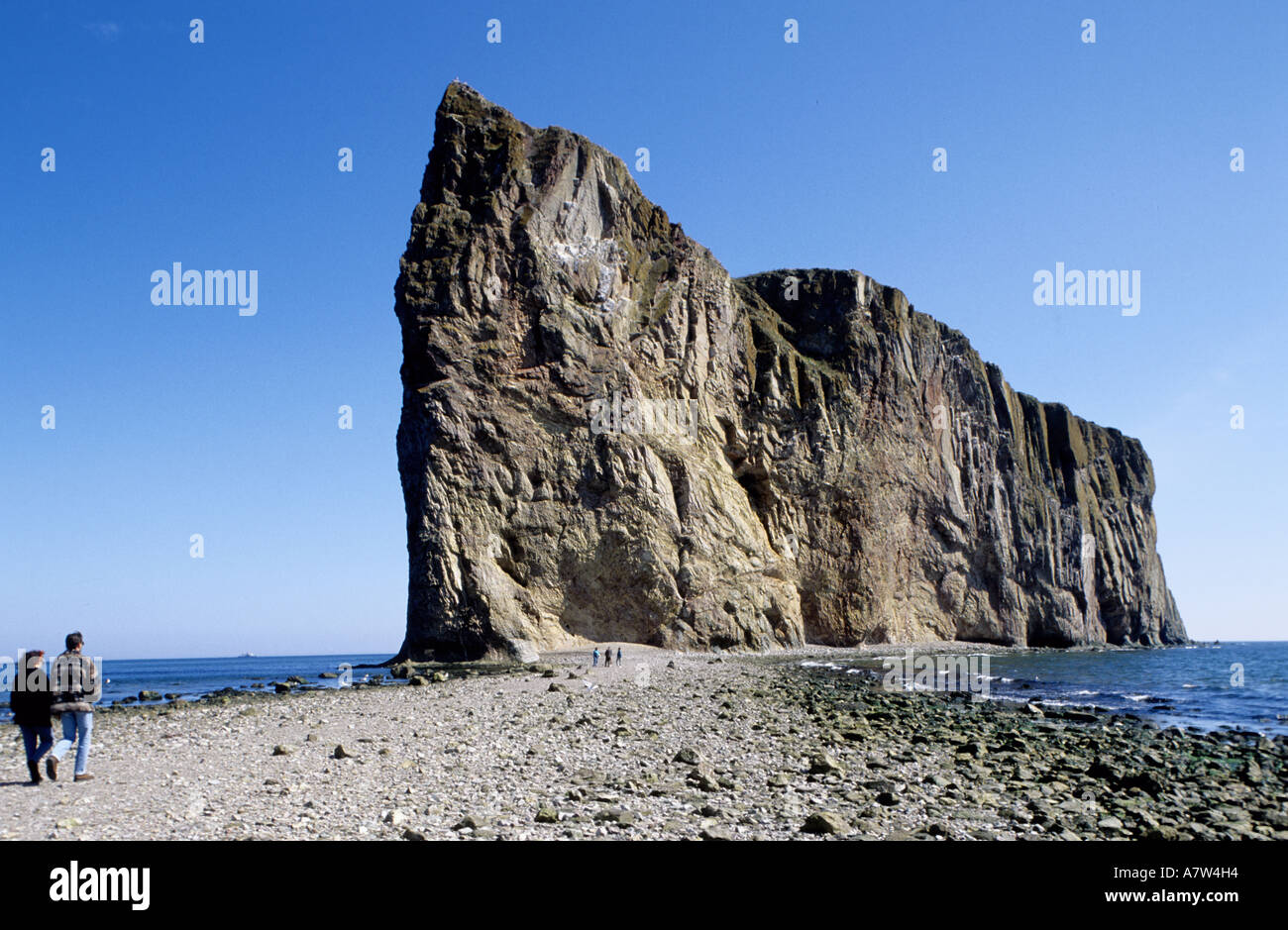 Canada, Quebec Province, Gaspesie, Perce, the Perce rock Stock Photo ...