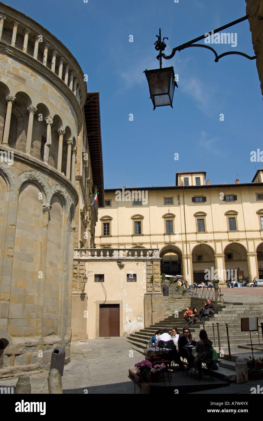 Arezzo, Tuscany, Italy. Piazza Grande (Main Town Square Stock Photo - Alamy