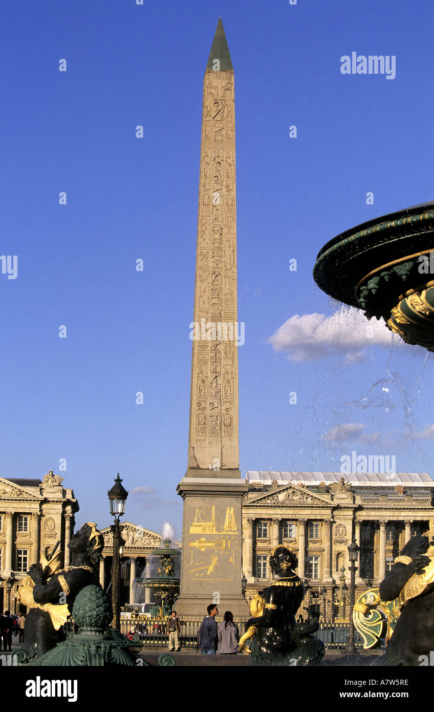 France, Paris, obelisk on the Place de la Concorde Stock Photo - Alamy