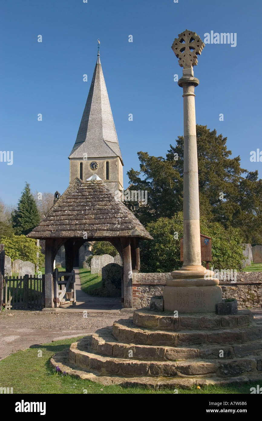 st james church shere Stock Photo - Alamy