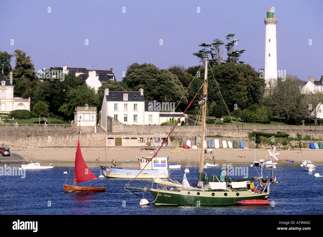 France, Finistere, Cornouaille region, boats under the Benodet ...
