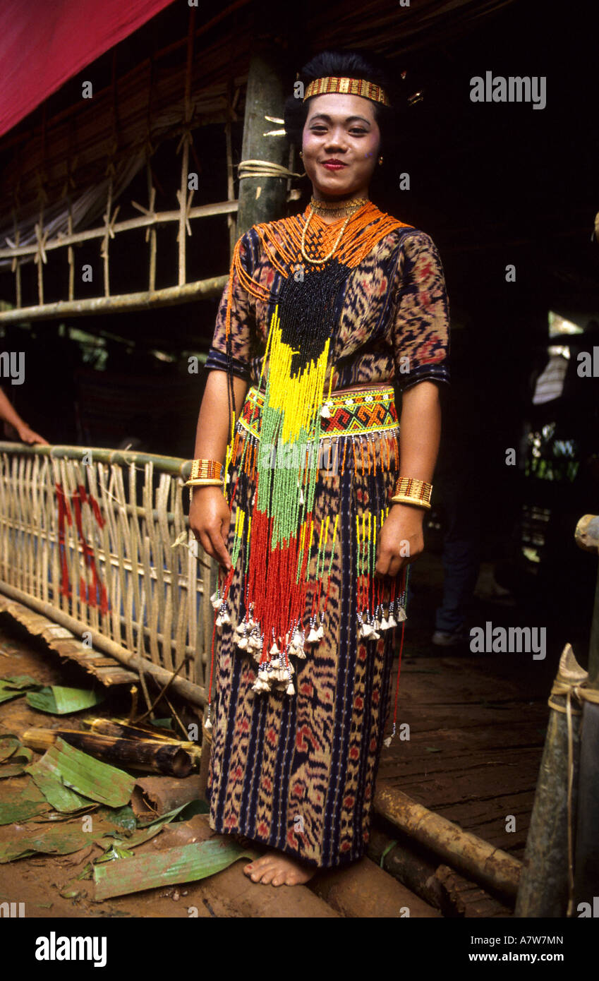 Inhabitant wearing typical costume of Tanatoraja Torajaland Sulawesi ...