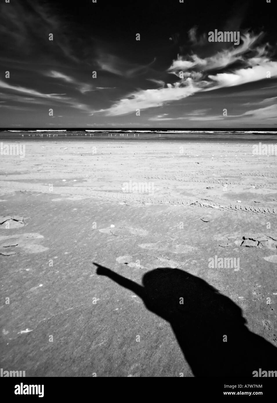 Pointing at waves Black and White Stock Photos & Images - Alamy