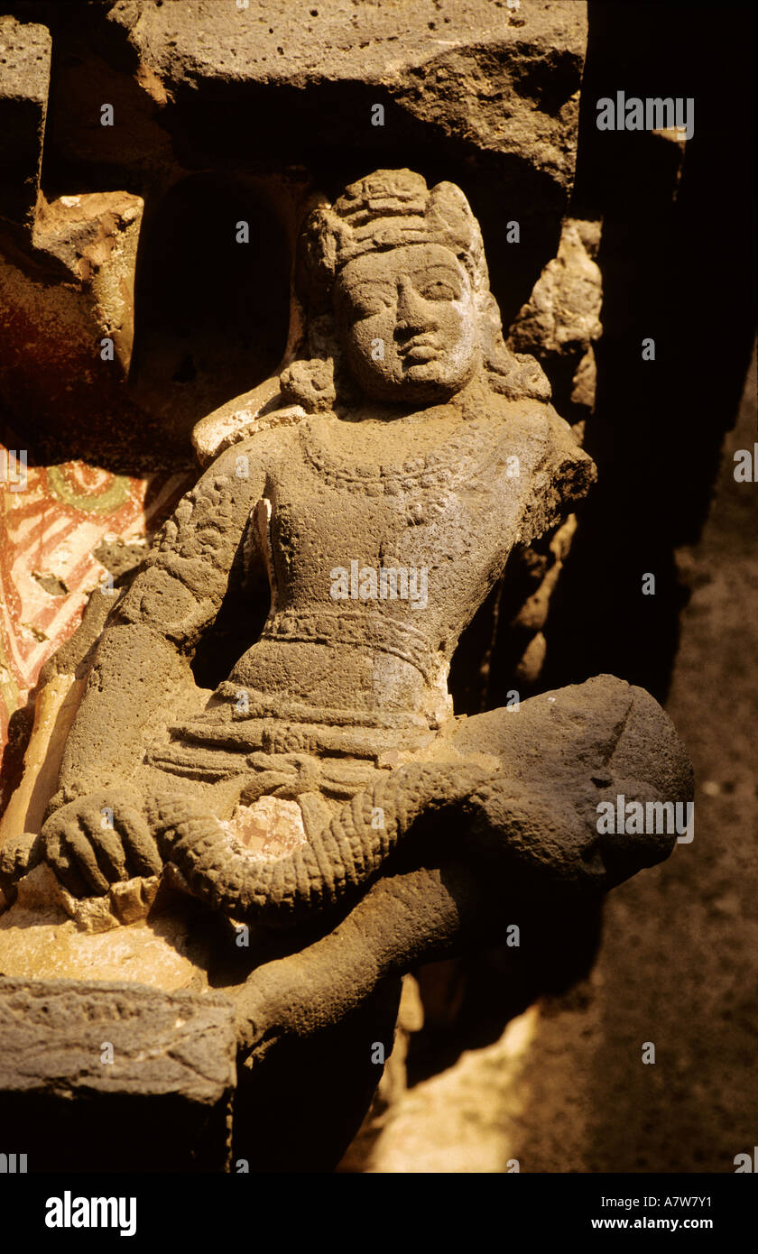 India, Maharashtra State, Ajanta cave dwelling monastery Stock Photo ...