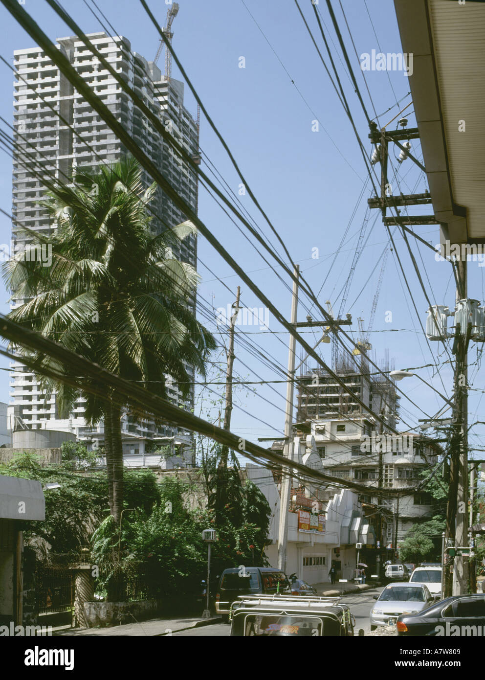Philippines Manila city wiring system Stock Photo - Alamy