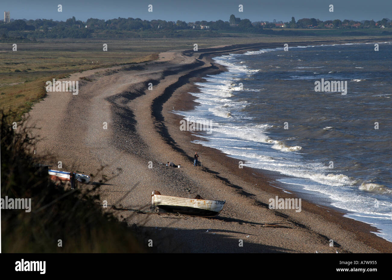 Dunwich Beach, Dunwich Suffolk, England. Site of lost port of Dunwich ...