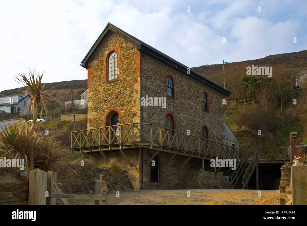 an old engine house converted to a home in cornwall,england Stock Photo ...