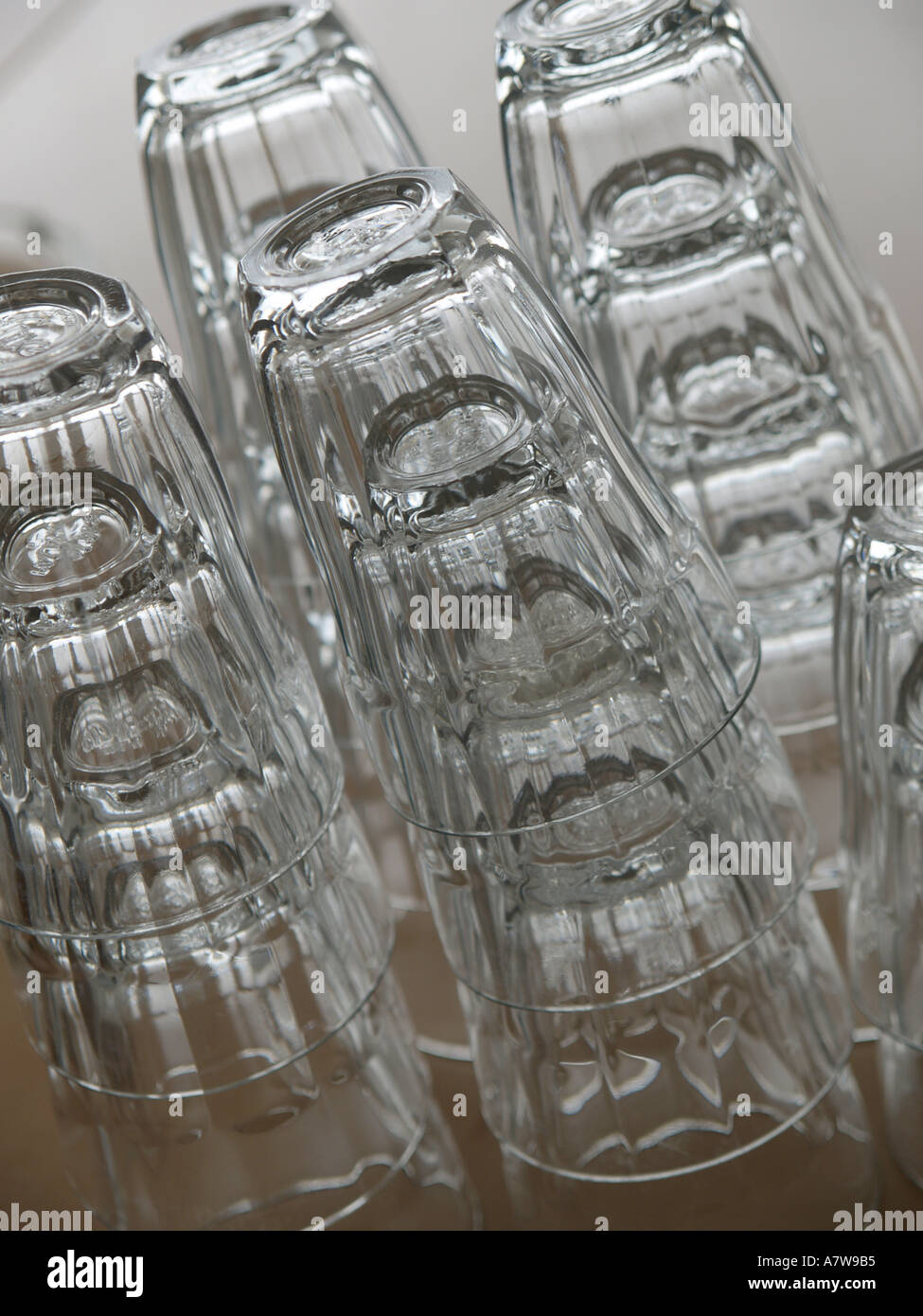 Stacked water glasses Stock Photo - Alamy