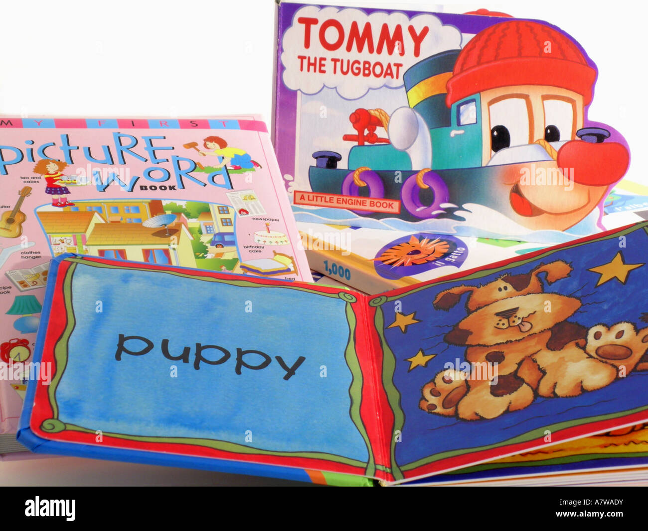 Children's first colourful reading books Stock Photo - Alamy