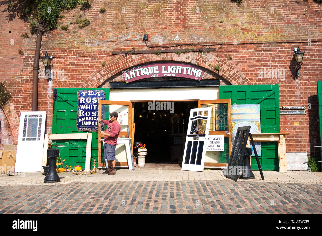 Antique shop at The Quay, Exeter, Devon. UK Stock Photo - Alamy