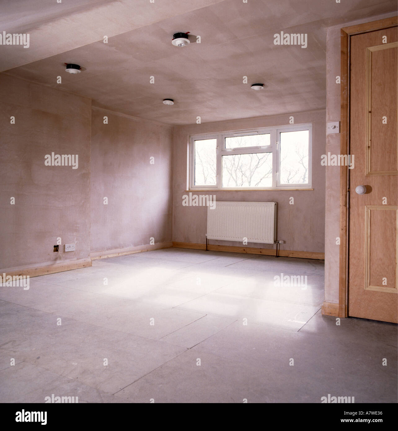 Empty Room in Newly Built House Stock Photo - Alamy