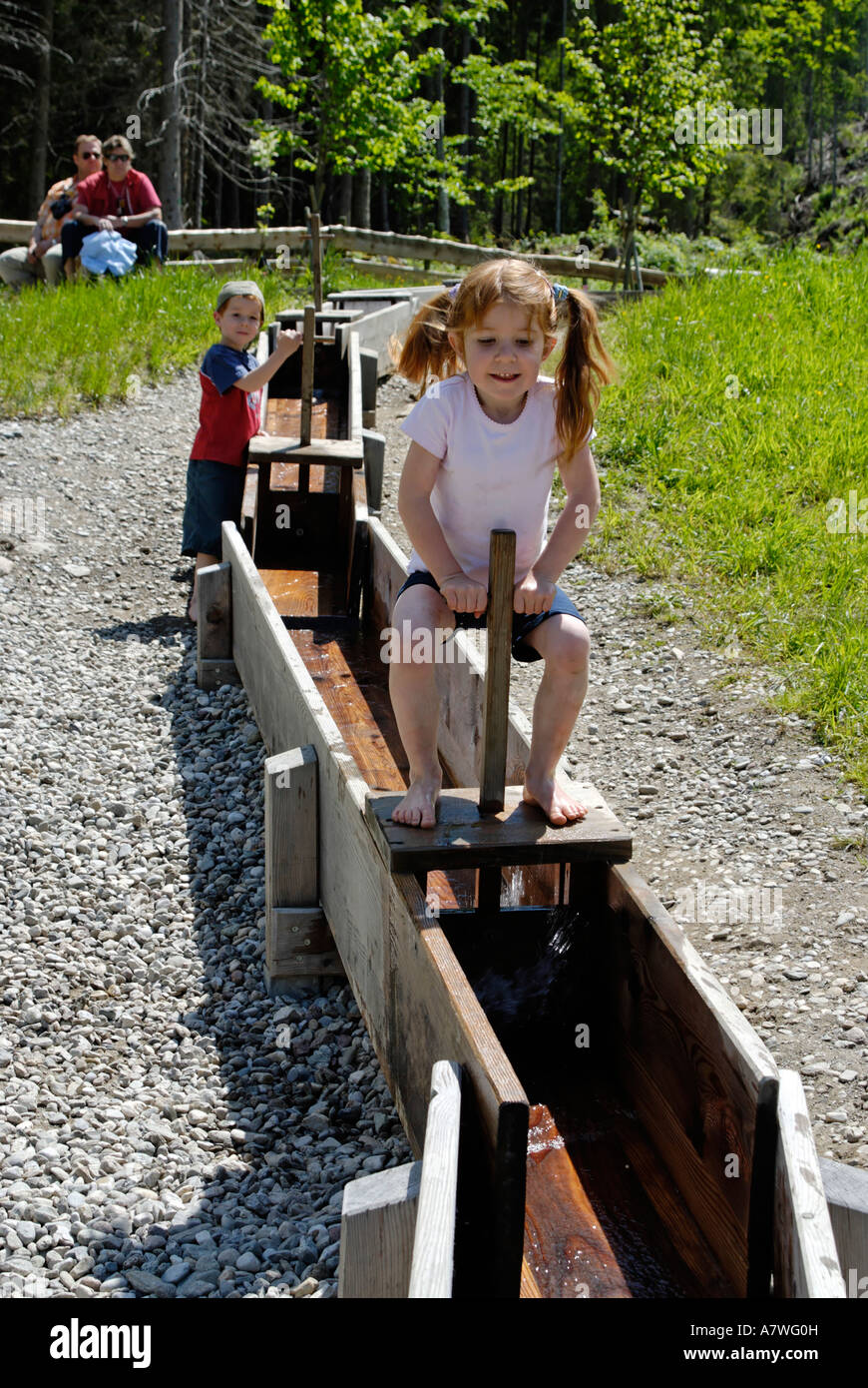 Funpark Hexenwasser near Soell Soell Tyrol Austria at the barfood path ...