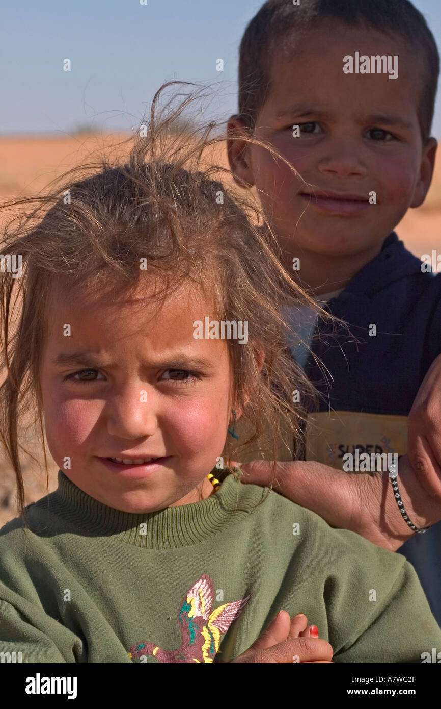 Moroccan children in small desert village near Merzouga Morocco Stock ...