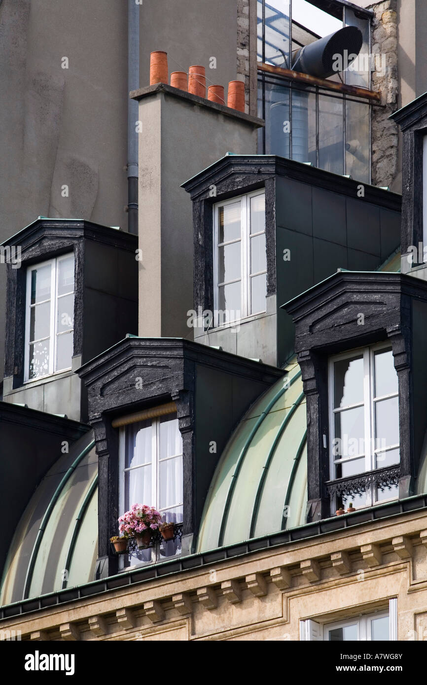 Dormer windows Paris France Stock Photo - Alamy