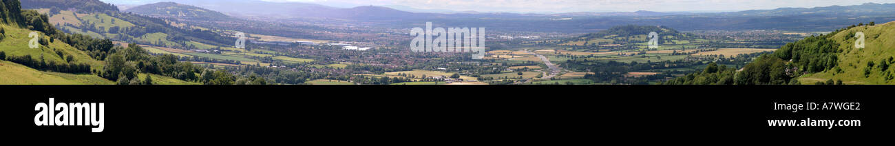 Panoramic view from Birdlip Hill in Gloucestershire Stock Photo - Alamy