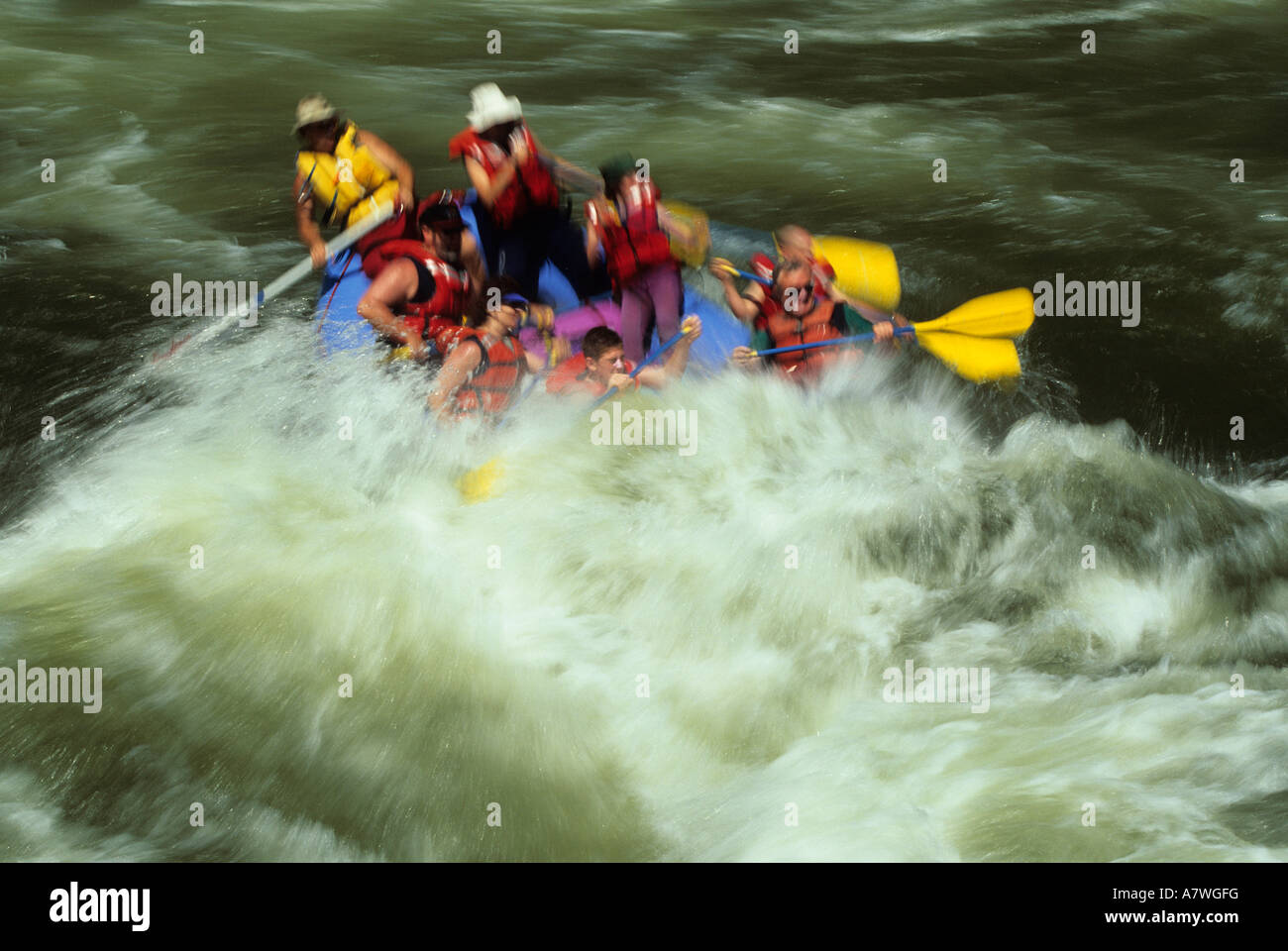 White water rafting on Methow River Washington State USA Stock Photo ...