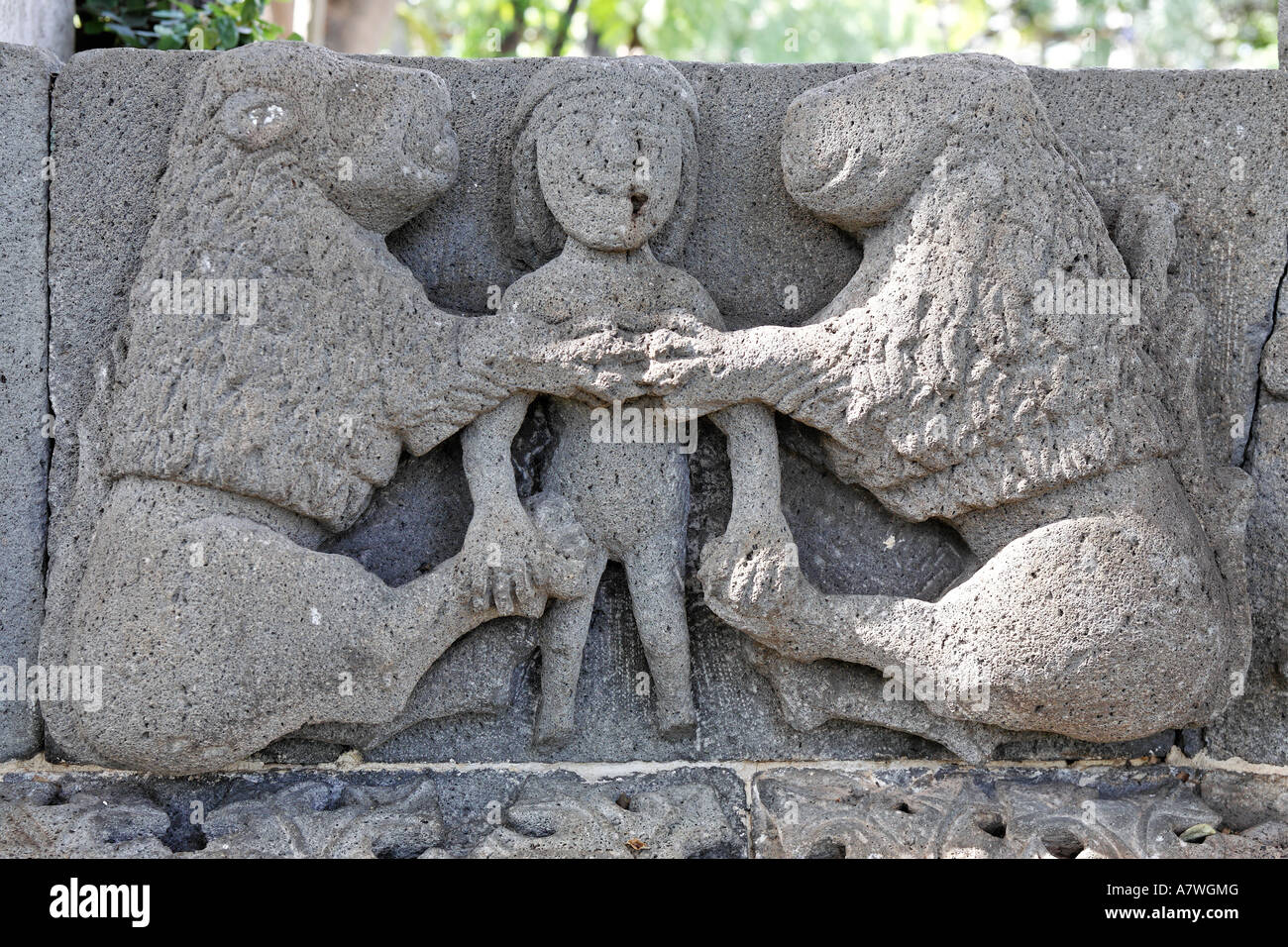 Window frames of the 16 century made of basalt in the manuelinic style ...