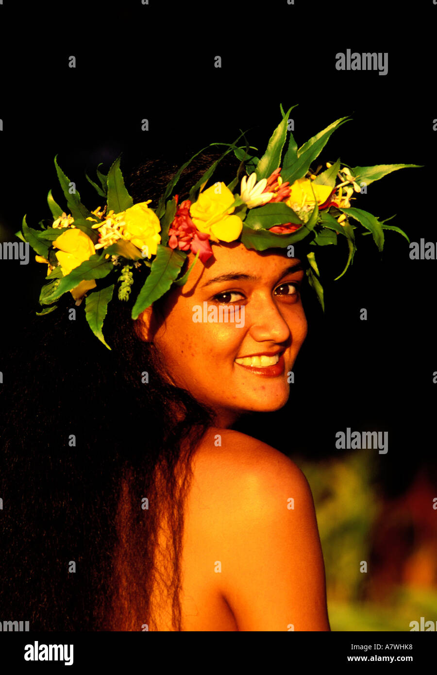 France French Polynesia Young Woman Stock Photos & France French ...