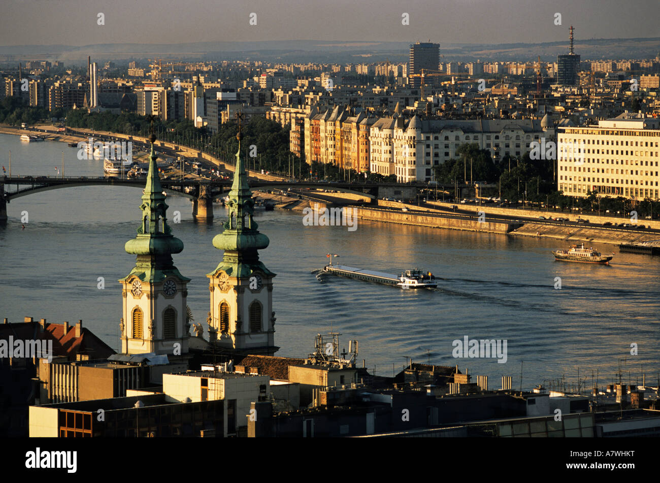 Margit Bridge Danube River St Anne s Church Budapest Hungary Stock ...