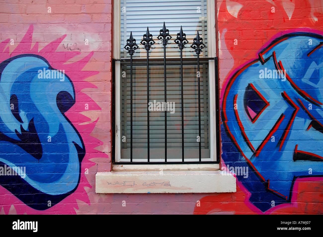 window and street art Stock Photo - Alamy