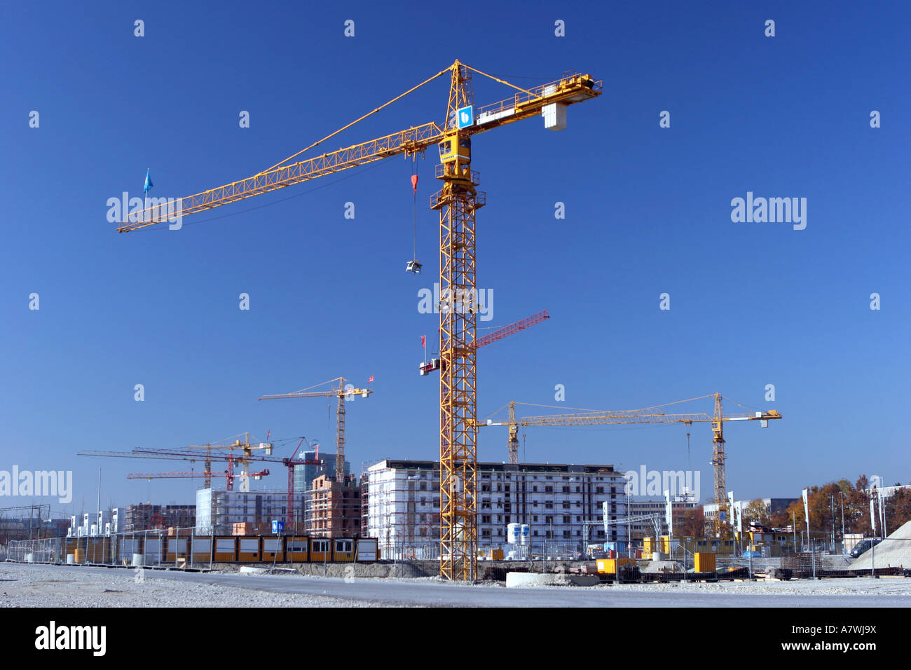 Construction site "Arnulfpark" with crane, Munich, Upper Bavaria ...