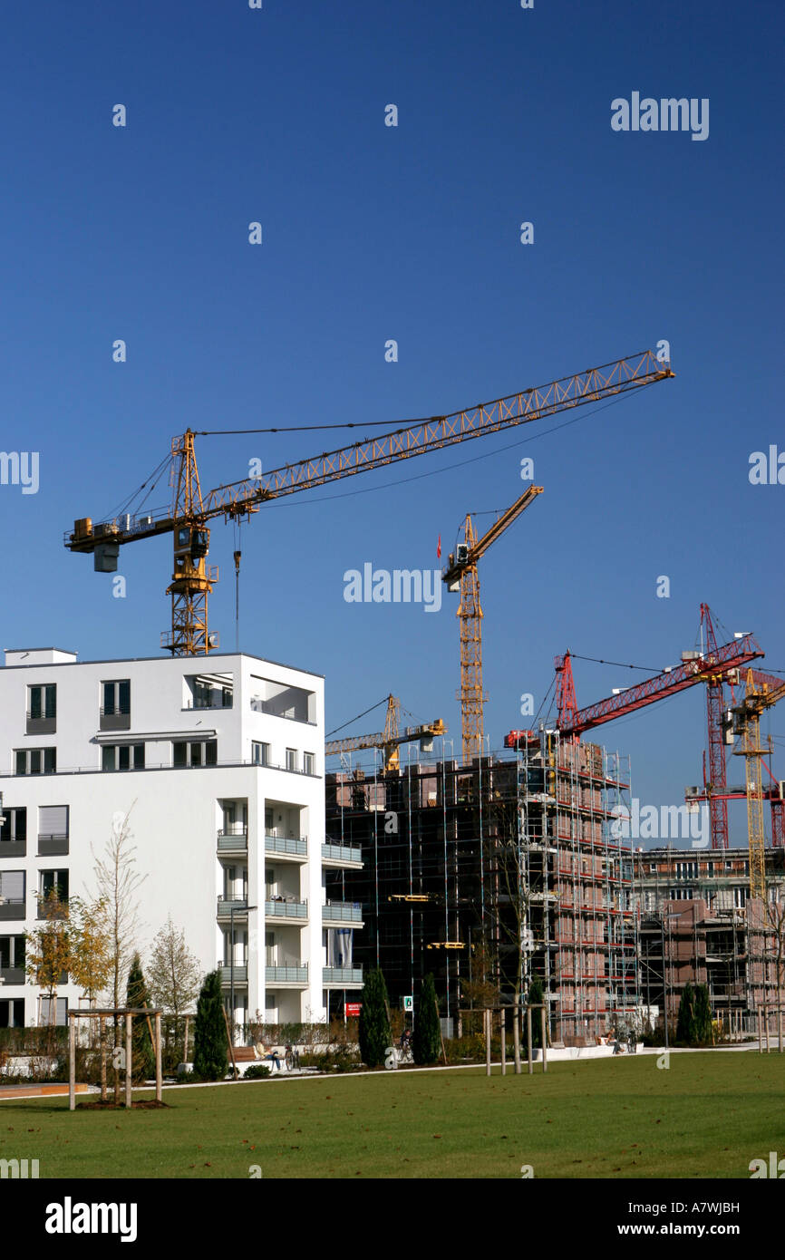 Construction site "Arnulfpark" with crane, Munich, Upper Bavaria ...