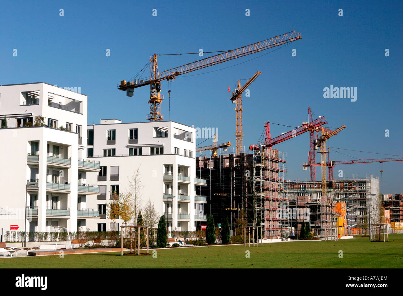 Construction site "Arnulfpark" with crane, Munich, Upper Bavaria ...