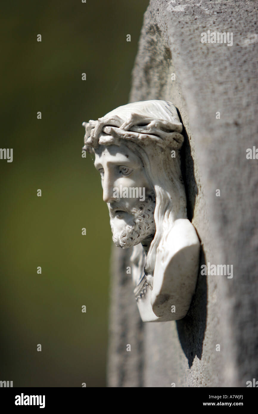 Relief of Jesus on a tombstone Stock Photo - Alamy