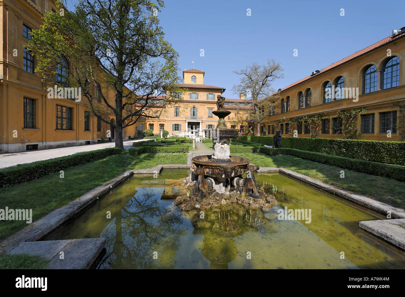 Garden of the museum Municipal Gallery in the Lenbach House, Munich ...