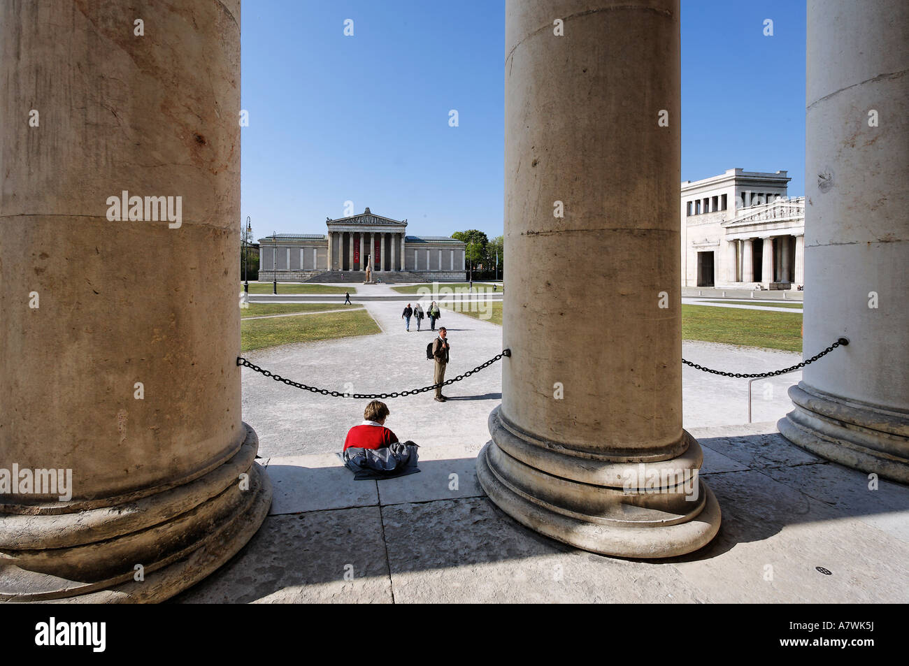 View from the museum Glyptothek to the Kings' Square with National ...