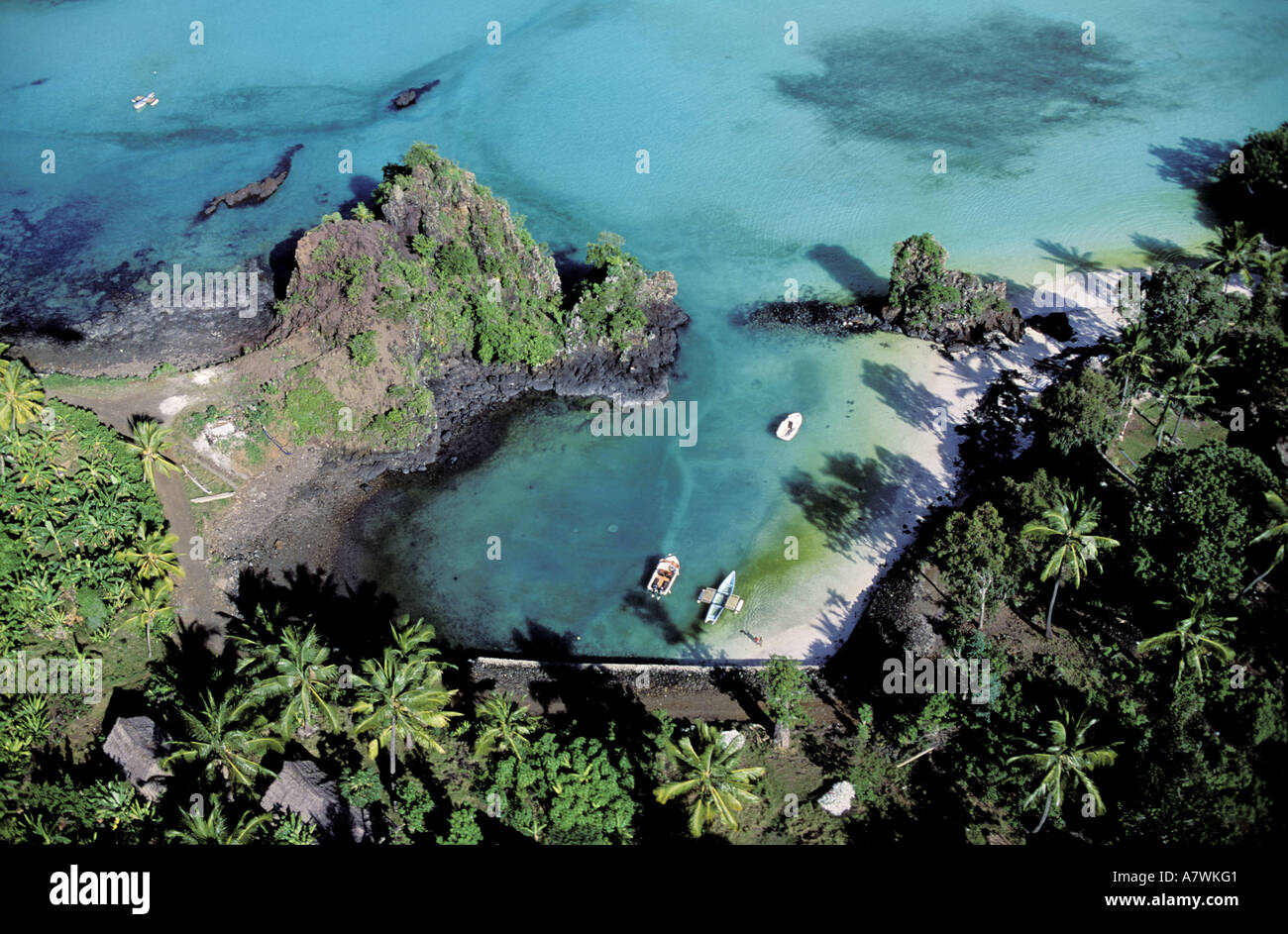 Comoros Republic, Grande Comore island, the prophet's hole (aerial ...