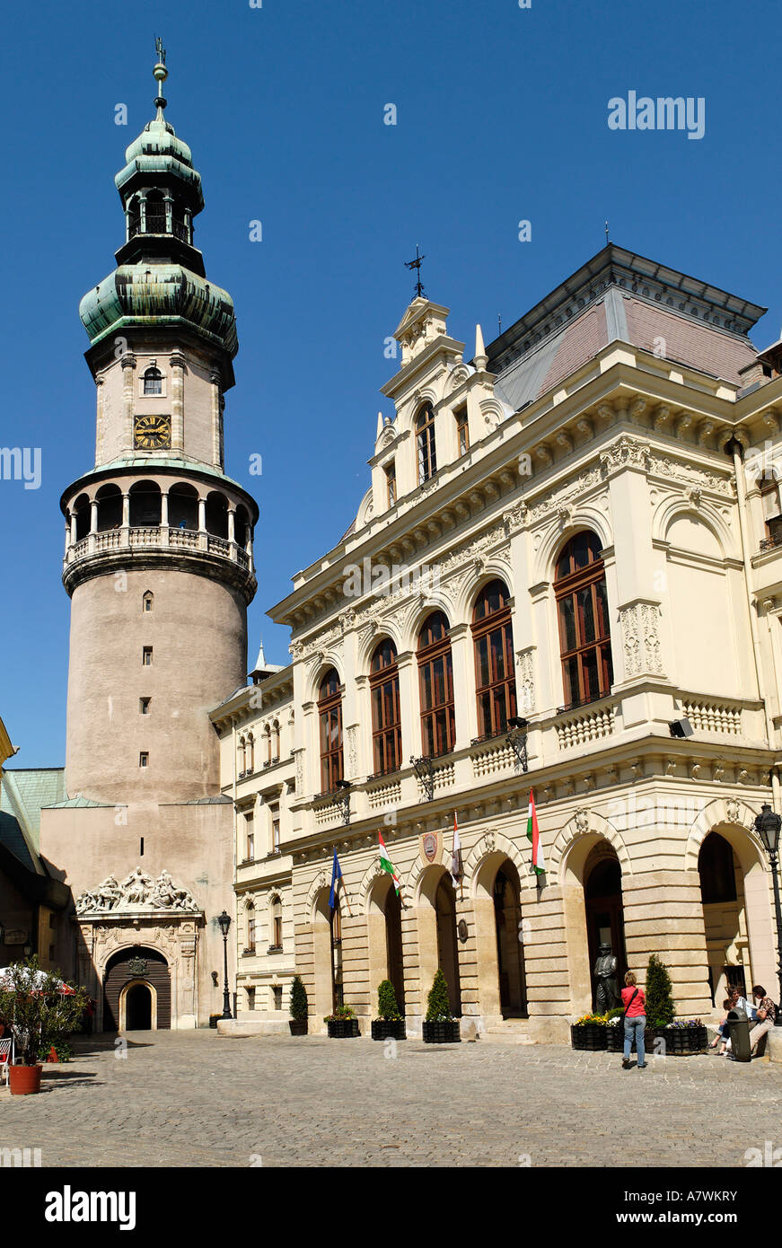 Fire tower, historic old town of Sopron, Hungaria Stock Photo - Alamy