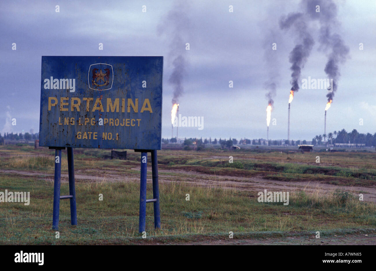 Indonesia Sumatra Aceh Lhokseumawe P T Arun liquified natural gas ...