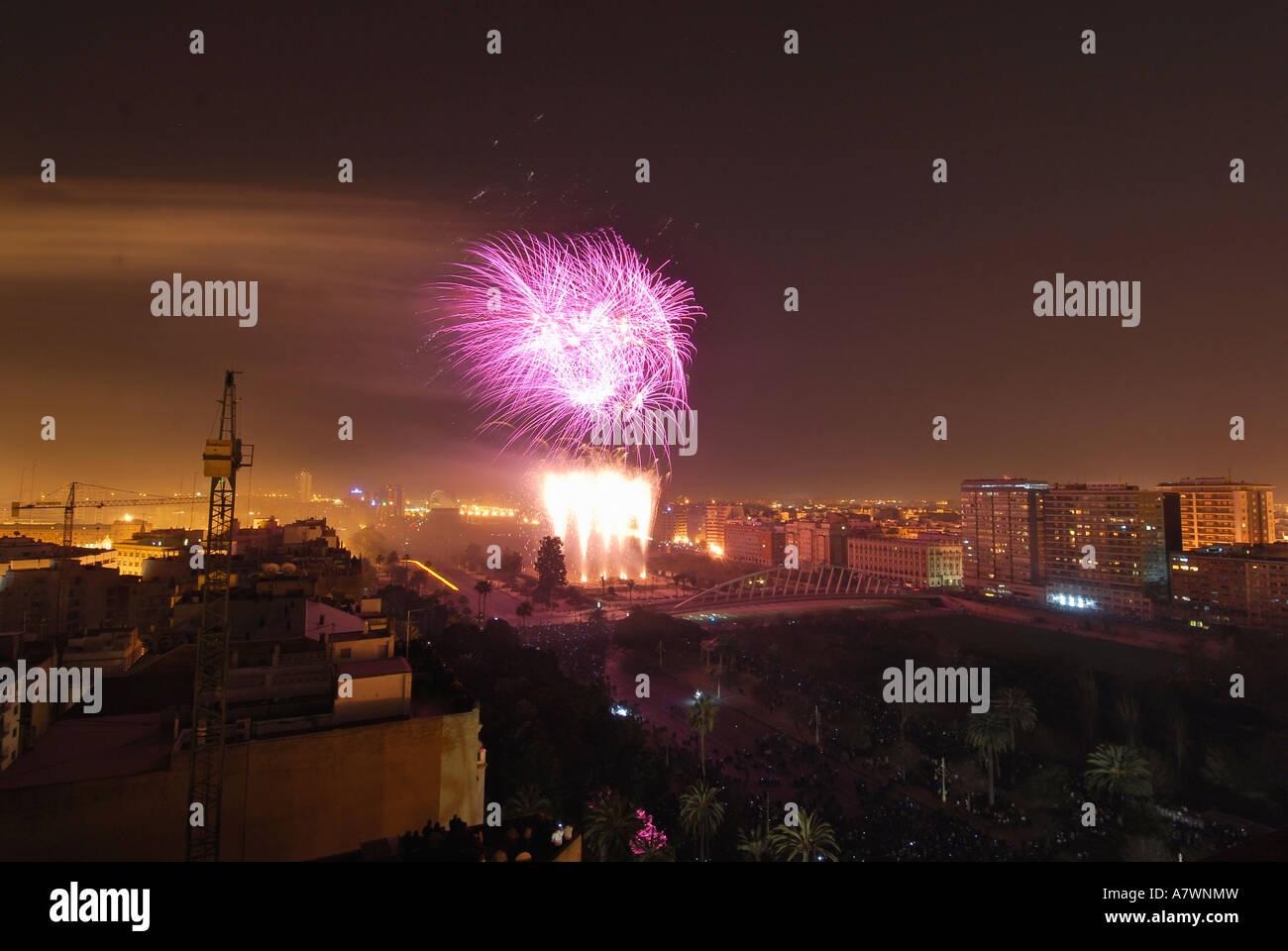 Fireworks at midnight valencia hi-res stock photography and images - Alamy