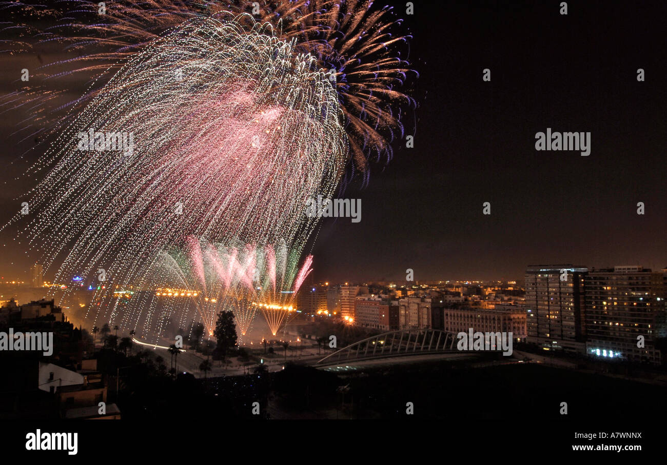 Fireworks at midnight valencia hi-res stock photography and images - Alamy