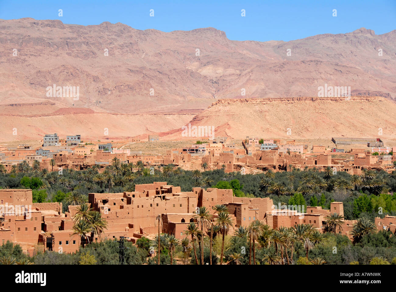 View of the old town ksar Tinerhir Morocco Stock Photo - Alamy