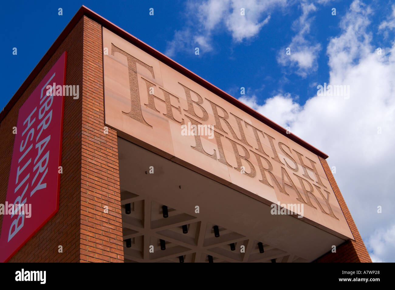 The British Library entrance sign London England Stock Photo - Alamy