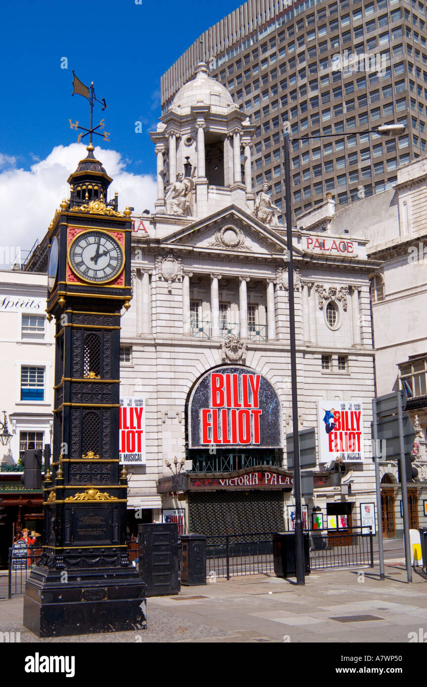 Little Ben clock tower and Victoria Palace Theatre London England Stock Photo - Alamy