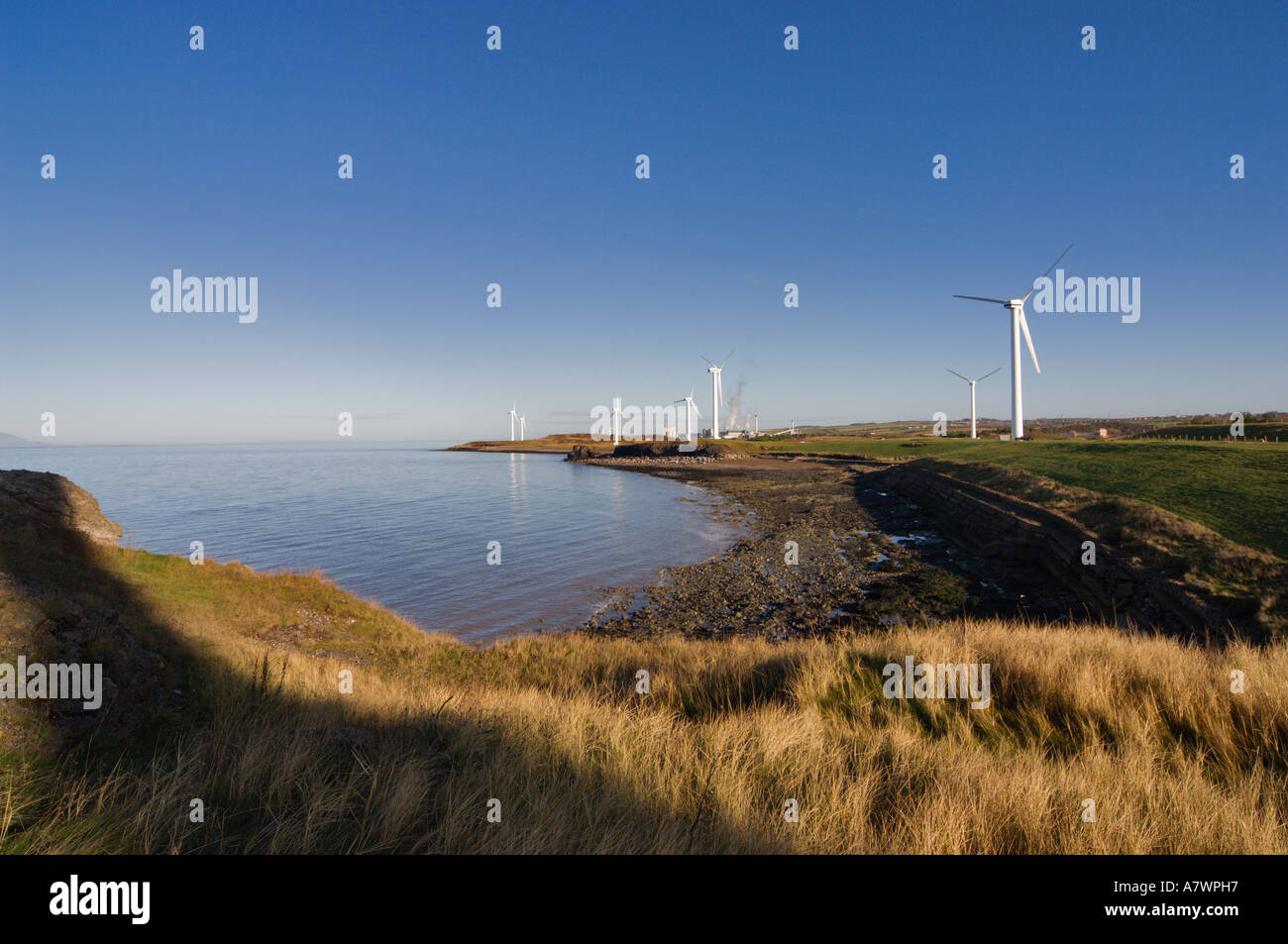 Wind power turbines producing electricity for part of Cumbria at ...