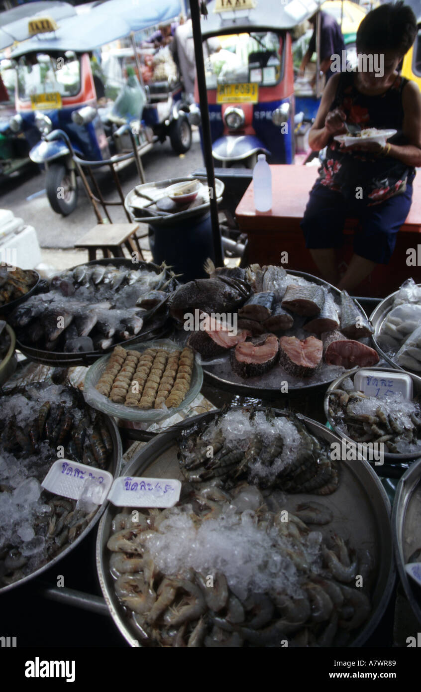 Fish Stall in a Thai Market Stock Photo - Alamy