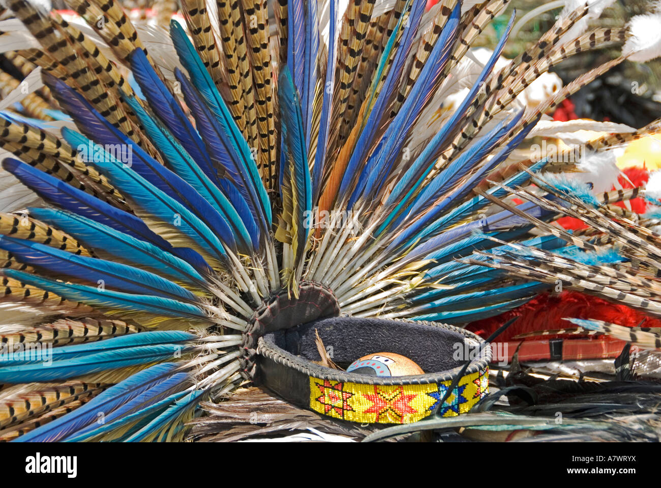 Feather decoration of the aztec dancers Mexico City Mexico Stock Photo ...