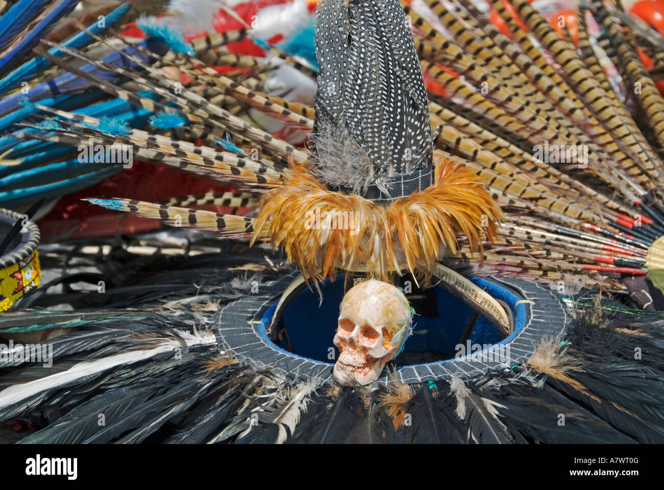 Feather decoration of the aztec dancers Mexico City Mexico Stock Photo ...