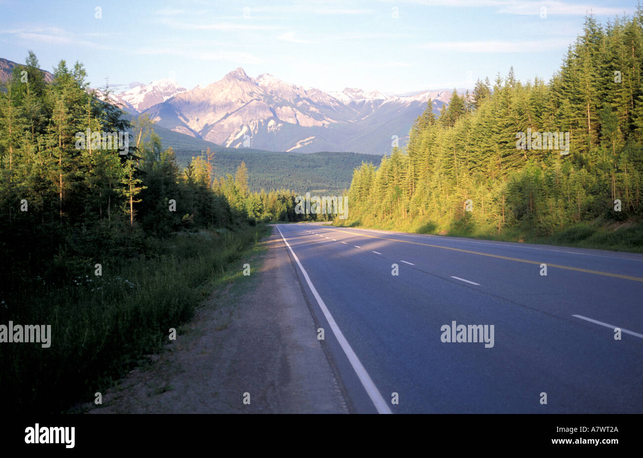 Highway through Banff National Park Alberta Canada Stock Photo - Alamy