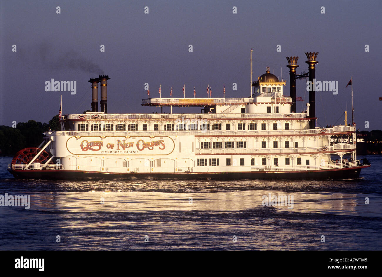 United States, Louisiana, New Orleans, steamboat on the Mississippi ...