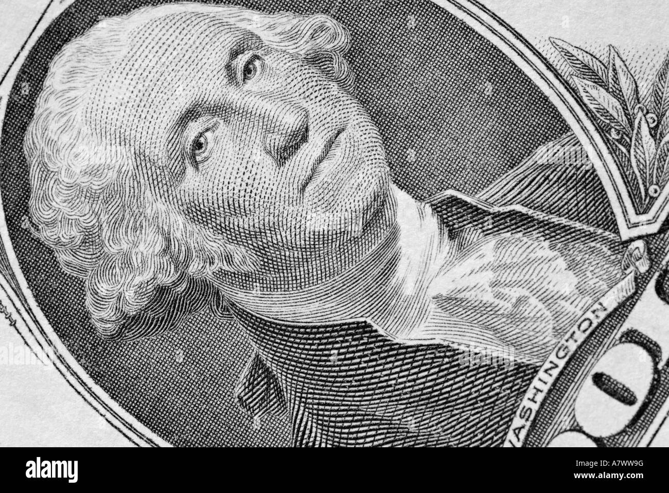 Dollar Bill Close Up Showing George Washington Stock Photo - Alamy