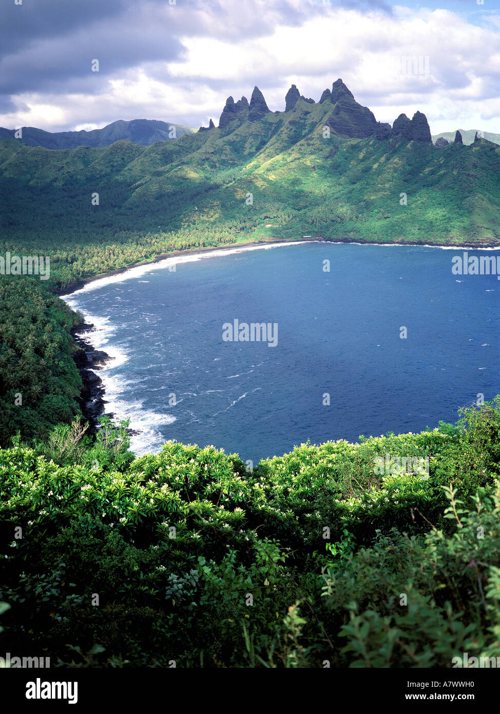 France, French Polynesia, the Marquisas islands, Nuku-Hiva island Stock ...