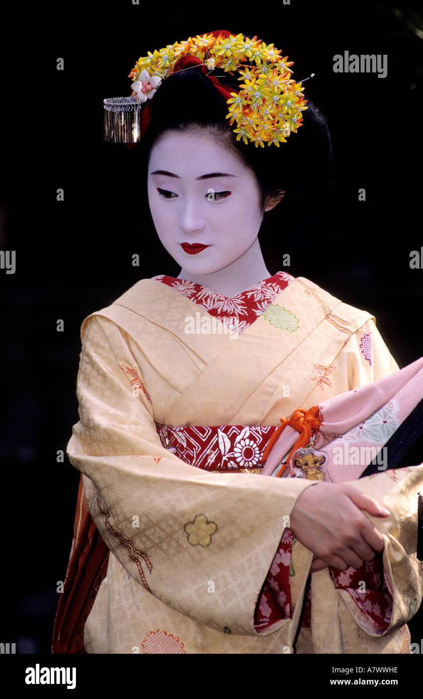 Japan, Honshu island, Geisha wearing traditional clothes Stock Photo ...