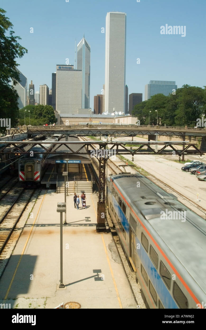 Train pulling into station Stock Photo - Alamy